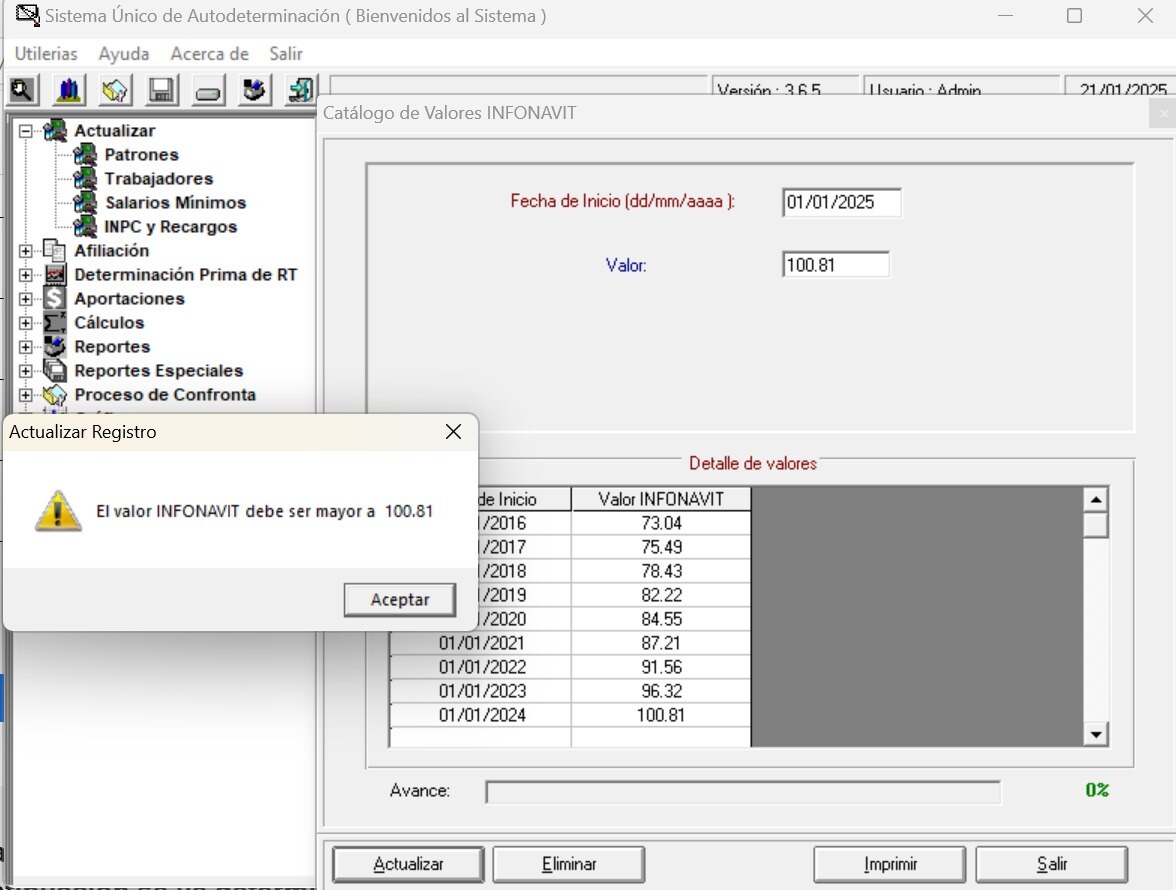 Guía para actualizar la UMI en el SUA